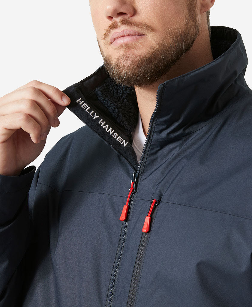 CREW HOODED PILE JACKET, Navy | Helly Hansen AU